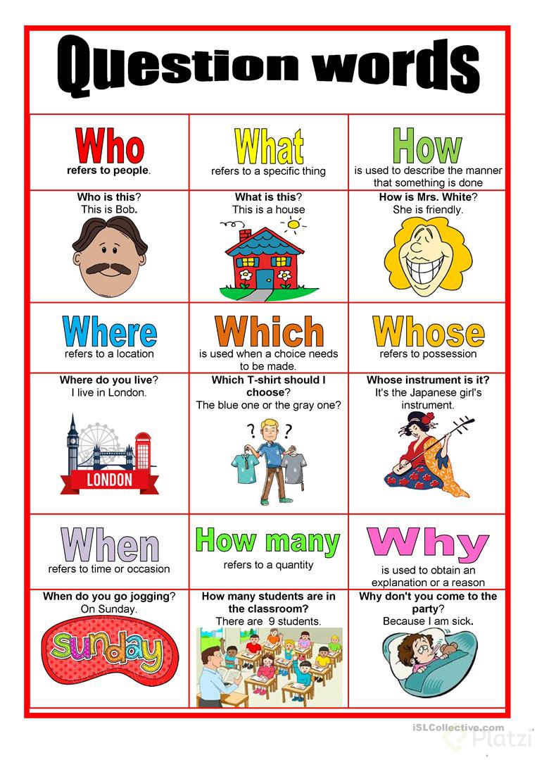 Question Words Platzi Question Words Platzi